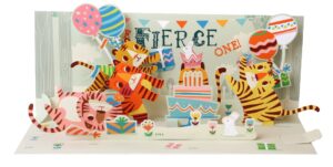 up with paper pop-up panoramics birthday greeting card - tiger, multi colored (model: 048641316210)