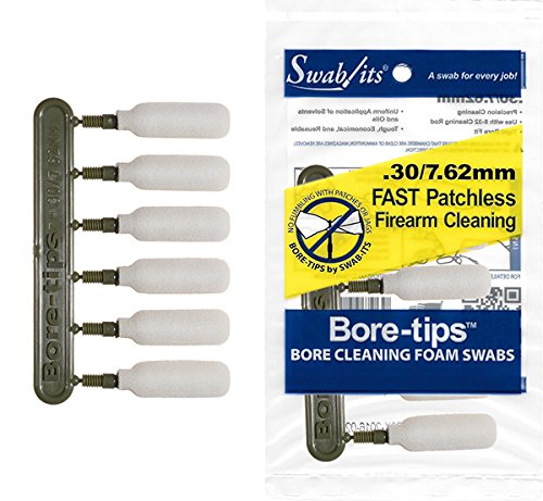 BORE-TIPS (12 Bag Case) .30cal/7.62mm Gun Cleaning by Swab-its® - Made in The USA