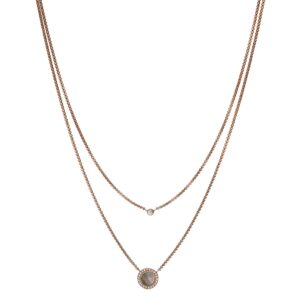 fossil women's rose gold-tone necklace, color: rose gold (model: jf02953791)