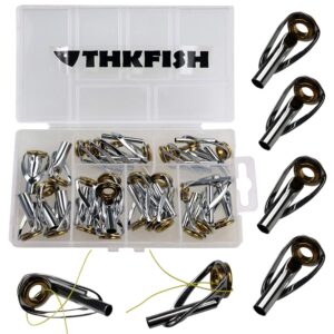 thkfish saltwater rod tip repair kit heavy duty rod repair kit stainless steel ceramics fishing rod replacement tips 30pcs