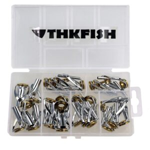 THKFISH Saltwater Rod Tip Repair Kit Heavy Duty Rod Repair Kit Stainless Steel Ceramics Fishing Rod Replacement Tips 30pcs