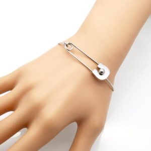 AOCHEE Fashion Safety Pin Hook Bangle Bracelet Classic 3 Colors Simple Love Bracelet