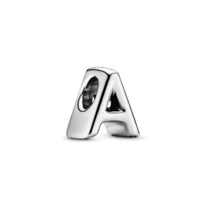 pandora jewelry letter a alphabet charm - beautiful charm letter for pandora charm bracelets - silver, no box