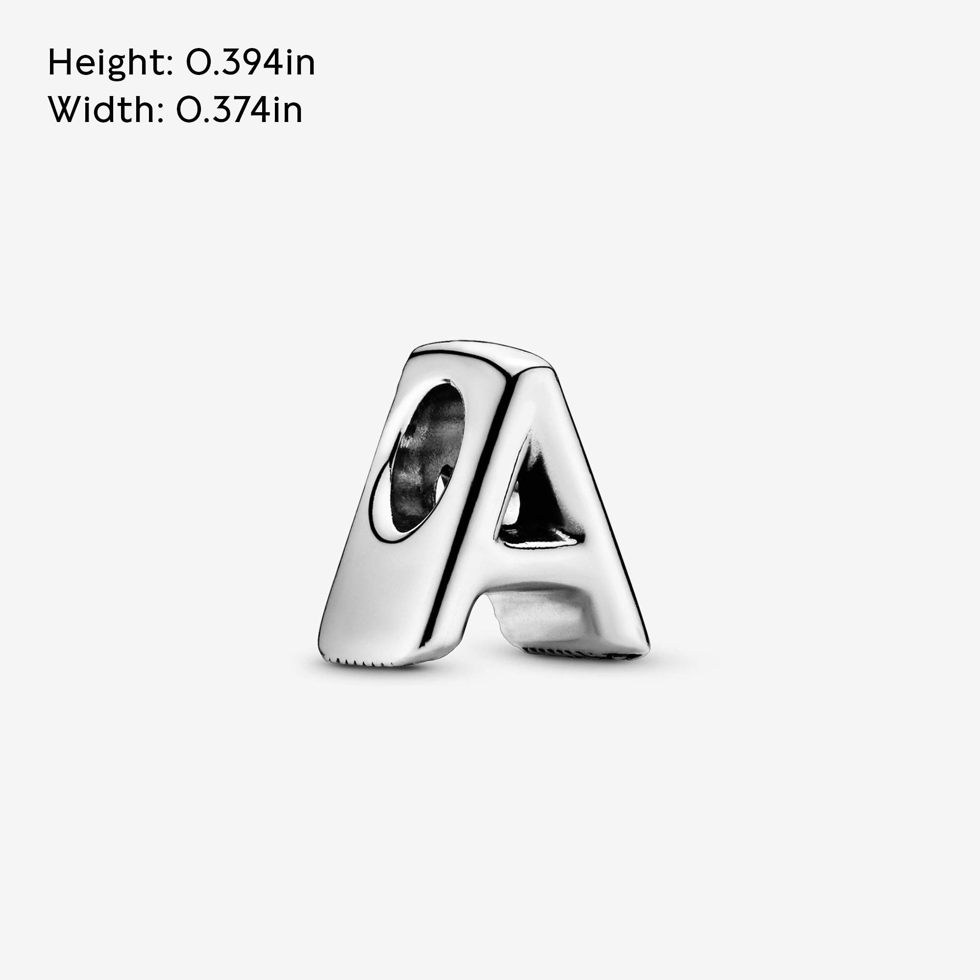 Pandora Jewelry Letter A Alphabet Charm - Beautiful Charm Letter for Pandora Charm Bracelets - Silver, No Box