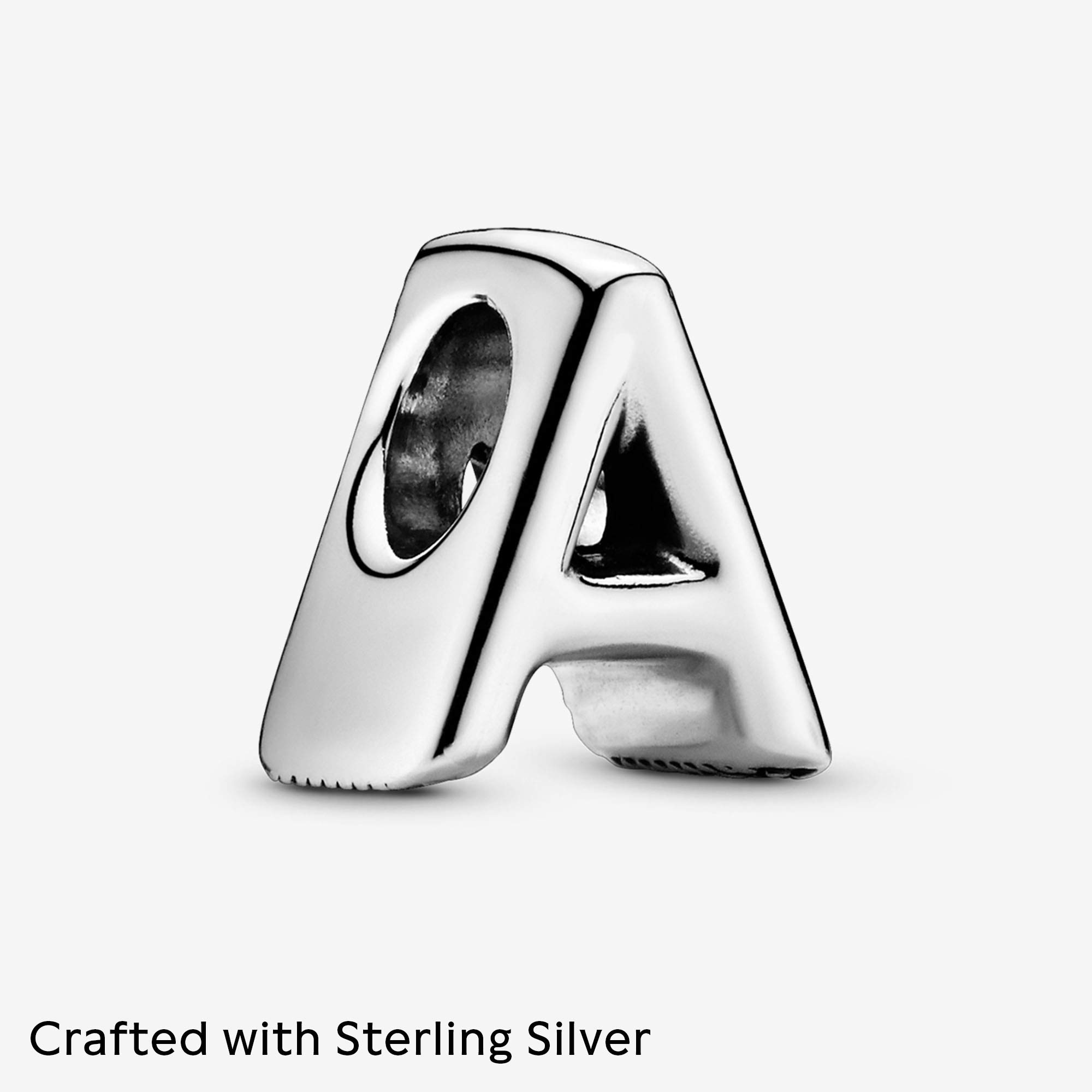 Pandora Jewelry Letter A Alphabet Charm - Beautiful Charm Letter for Pandora Charm Bracelets - Silver, No Box