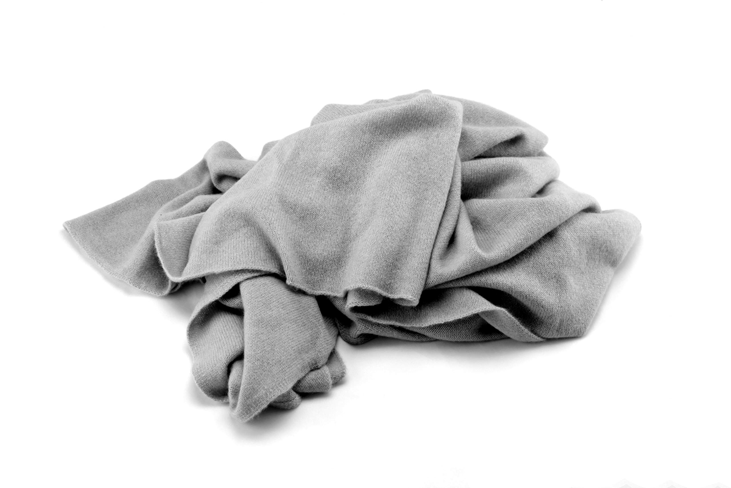 Jet&Bo 100% Pure Cashmere Lightweight Travel Wrap, Shawl & Scarf Gray, Storage Bag + Gift Box