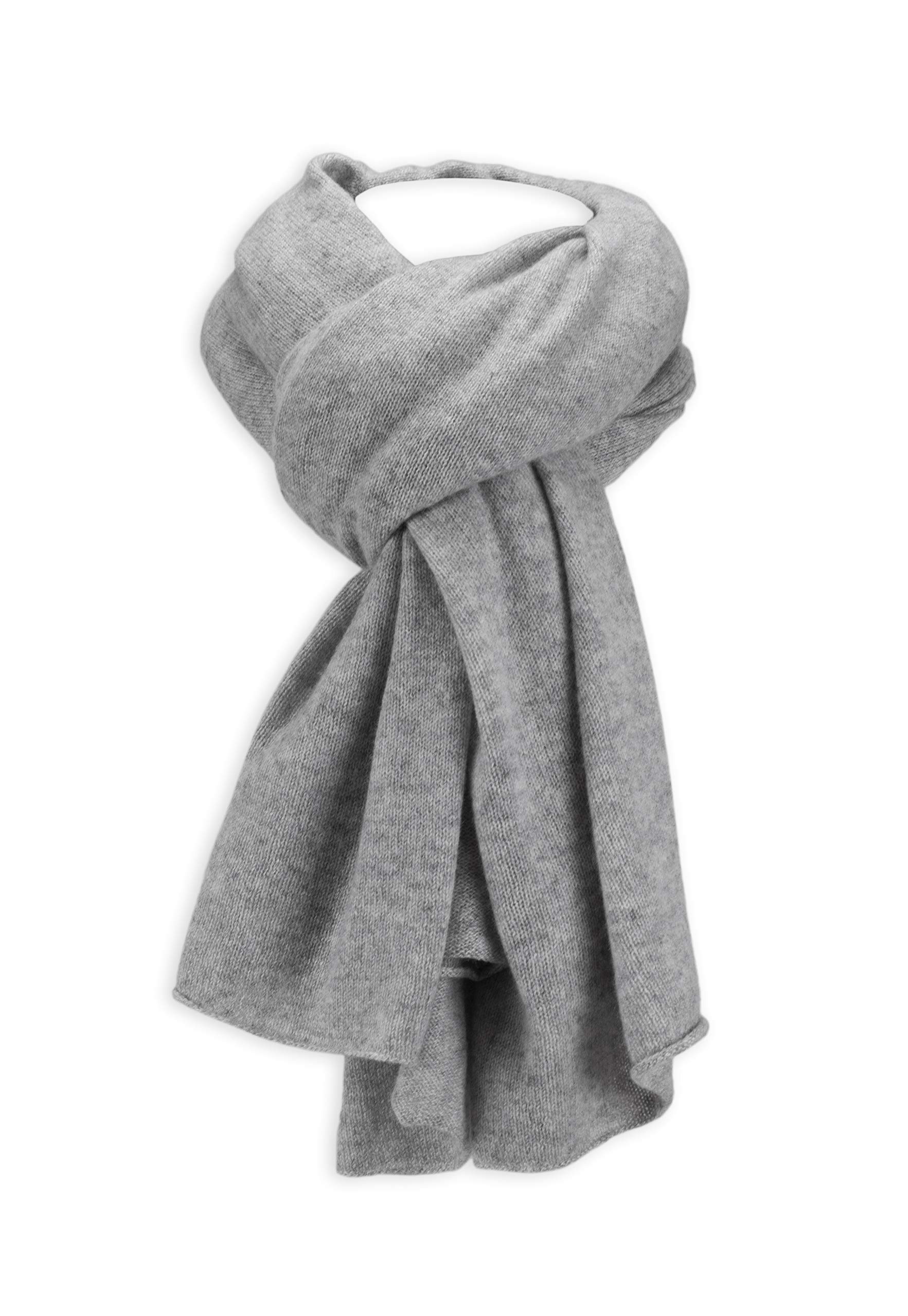 Jet&Bo 100% Pure Cashmere Lightweight Travel Wrap, Shawl & Scarf Gray, Storage Bag + Gift Box