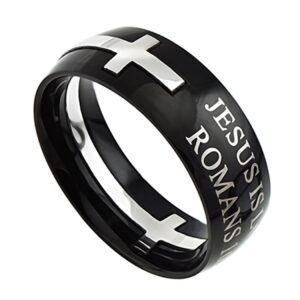 k39 jesus is lord romans 10:9 wedding band christian scripture engagement ring (10)