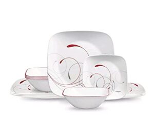 corelle square splendor 12-piece dinnerware set, service for 4