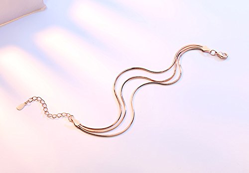 QIAN0813 Simple Rose gold Silver European Snake Chain Bracelets (rose gold)