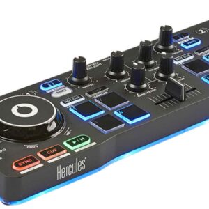 Hercules DJ DJControl Starlight | Pocket USB DJ Controller with Serato DJ Lite, Touch-Sensitive Jog Wheels, Built-in Sound Card and Built-in Light Show