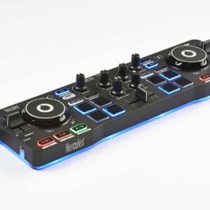 Hercules DJ DJControl Starlight | Pocket USB DJ Controller with Serato DJ Lite, Touch-Sensitive Jog Wheels, Built-in Sound Card and Built-in Light Show