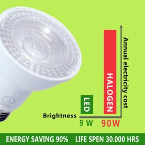 Par20 Bright Led Light Bulbs 5000k Natural Daylight Dimmable, E26 Led Bulb 9w (90watt Equivalent) Recessed Lighting, Outdoor Led Flood Light Bulbs Indoor, Energy Saving Light Bulbs Efficient (6 Pack)