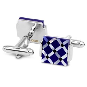 VIILOCK Business Wedding Mother of Pearl Cufflinks for Men Unique Onyx Stripe Tuxedo Cuff links Mens