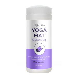 tidy mat yoga cleaner wipes – white lavender scent, 30 count