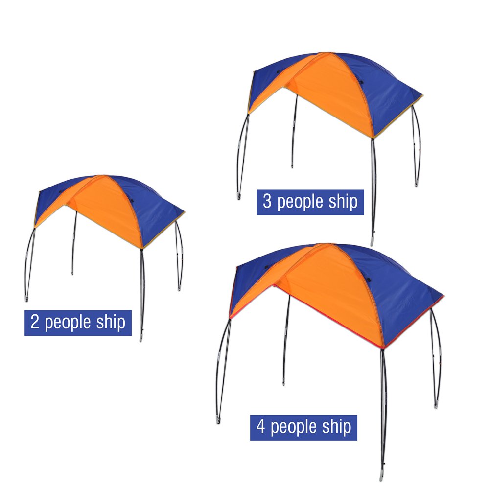 Boat Sun Shade Shelter, 2-4 Persons Quality Lightweight Folding Inflatables Boat Awning Top Cover Fishing Tent with D-Shape Buckles for Camping Fishing (4 Persons)