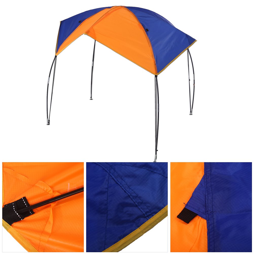 Boat Sun Shade Shelter, 2-4 Persons Quality Lightweight Folding Inflatables Boat Awning Top Cover Fishing Tent with D-Shape Buckles for Camping Fishing (4 Persons)