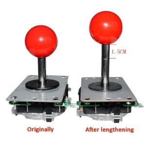 2Pcs Chrome Arcade DIY Shaft Extender Joystick Extension Rod Extender Shafts for Sanwa Joystick & Zippyy Joystick & Jamma Extension & Control Extender