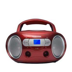 toshiba ty-crs9(r) portable cd boombox with am/fm stereo and aux input red