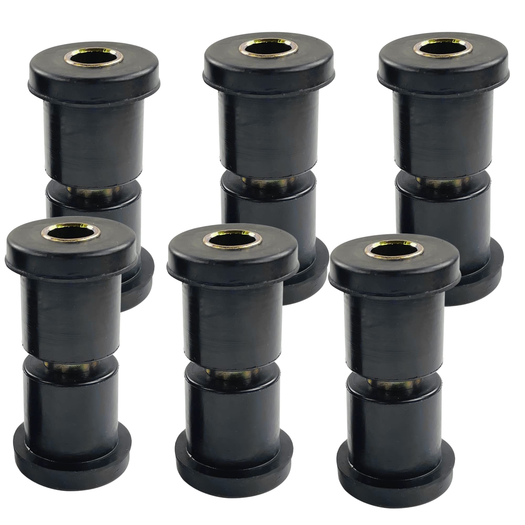 Huskey EZGO TXT Golf Cart Rear Leaf Spring Bushing Kit With 6X Sleeves and 12X Bushings Made of Long Lasting Rubber For 1996-Up. Replaces OEM Sleeve Part No#: 70289G02 and Bushing Part No#: 70291G0