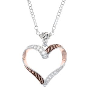 montana silversmiths facets of love rose gold heart necklace - nc3979rg