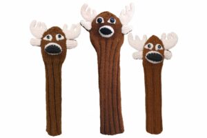 sunfish animal knit wool golf headcover set driver fairway hybrid deer