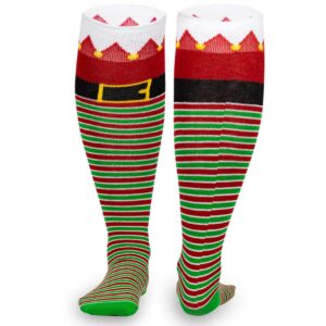 gone for a run christmas woven knee high running socks | santa's elf