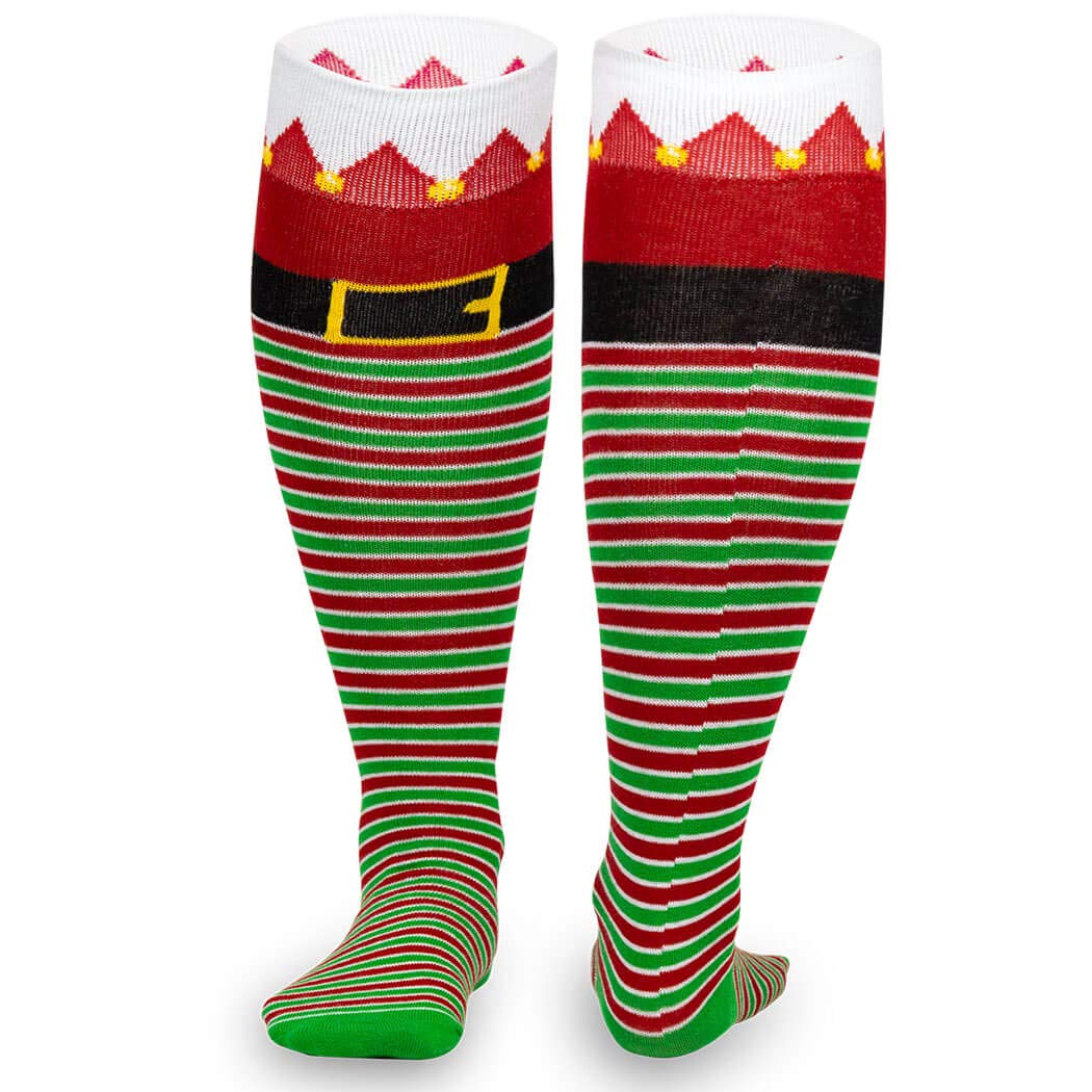 Gone For a Run Christmas Woven Knee High Running Socks | Santa's Elf