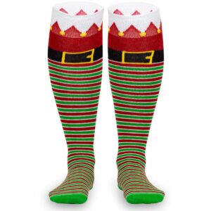 Gone For a Run Christmas Woven Knee High Running Socks | Santa's Elf