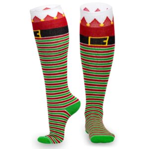 Gone For a Run Christmas Woven Knee High Running Socks | Santa's Elf