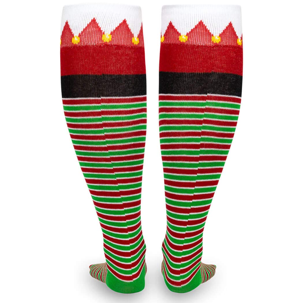 Gone For a Run Christmas Woven Knee High Running Socks | Santa's Elf