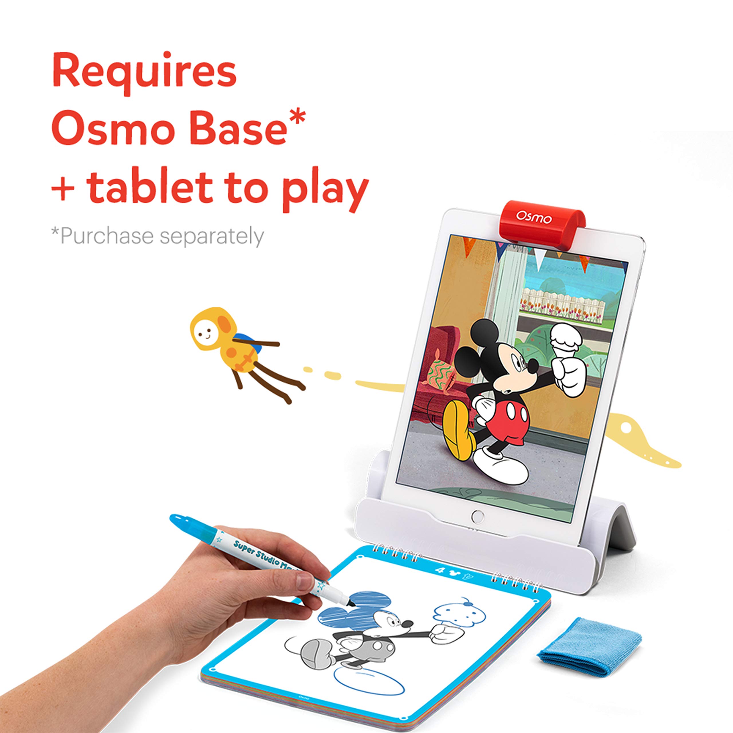 Osmo - Super Studio Disney Mickey Mouse & Friends - Ages 5-11 - Learn to Draw - For iPad or Fire Tablet Educational Learning Games - STEM Toy Gifts, Boy & Girl-Ages 5 6 7 8 9 10 11(Osmo Base Required)