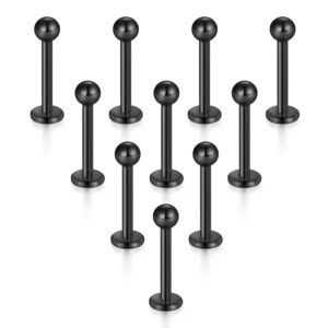 briana williams tragus earrings-10pcs 16g 316l stainless steel 3mm ball labret lip medusa ring cartilage helix earring stud barbell 8mm bar length black body piercing jewelry…