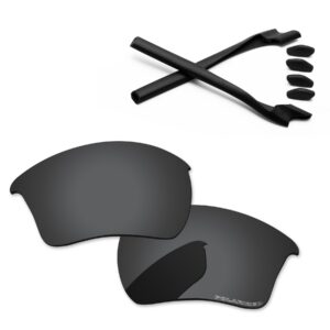 PapaViva Replacement Lenses for Oakley Half Jacket 2.0 XL OO9154 Sunglass Solid Black Polarized