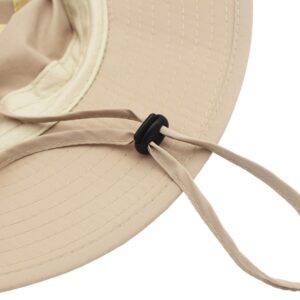 LLmoway Womens Lightweight Outdoor Safari Sun Hat Quick Dry Cooling Fishing Hat with Strap Khaki