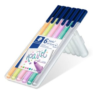 STAEDTLER 323 SB6CS1 1.0 mm Triplus Colour Fibre-Tip Pen, Pastel Colours, Pack of 6