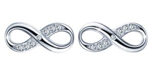 infinite u women's earrings 925 sterling silver infinity symbol stud ear jackets earings for women