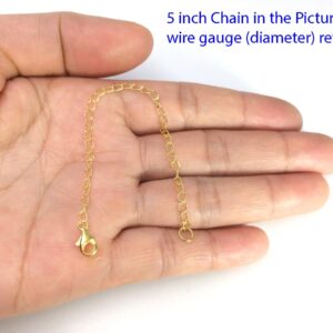 1pc Adabele Authentic Gold Plated Sterling Silver Jewelry Making Cable Chain Extender Removable Adjustable 3 inch Extension for Necklace Anklet Bracelet SS304-3