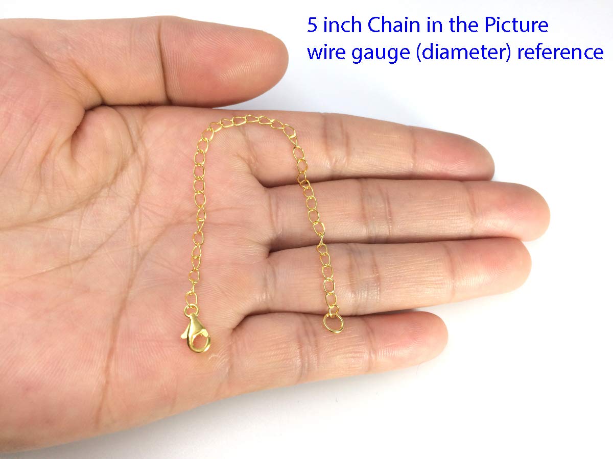 1pc Adabele Authentic Gold Plated Sterling Silver Jewelry Making Cable Chain Extender Removable Adjustable 3 inch Extension for Necklace Anklet Bracelet SS304-3