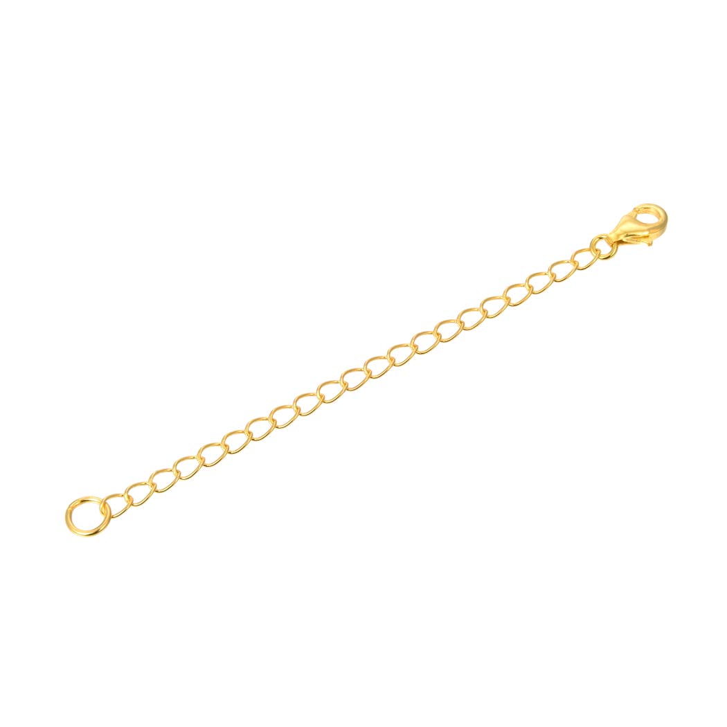 1pc Adabele Authentic Gold Plated Sterling Silver Jewelry Making Cable Chain Extender Removable Adjustable 3 inch Extension for Necklace Anklet Bracelet SS304-3