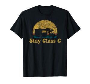 retro sunset rv stay class c camping camper gift t-shirt