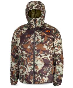 first lite men's chamberlin down jacket - warm down insulated camo hunting puffy - first lite fusion - large