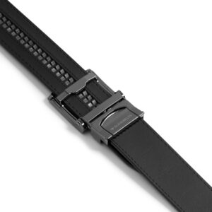 SlideBelts Wide 1.5" Classic Ratchet Belt- Black with Gunmetal Buckle (Vegan)