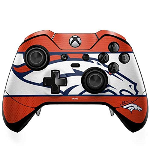 Skinit Decal Gaming Skin Compatible with Xbox One Elite Controller - Officially Licensed NFL Denver Broncos Zone Block Design