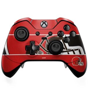 skinit decal gaming skin compatible with xbox one elite controller - officially licensed nfl cleveland browns zone block design