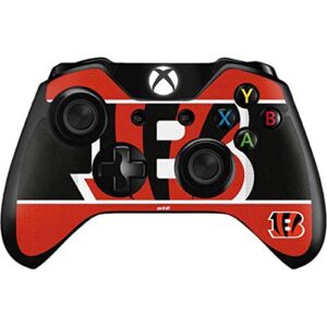 skinit decal gaming skin compatible with xbox one controller - officially licensed nfl cincinnati bengals zone block design