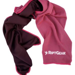 RiptGear Instant Cooling Towel - Great Workout Towel, Gym Towel and Sweat Towel - Ideal Cooling Towels for Fitness and Exercise, Gym, Yoga, Sports, Pilates, Travel, Running and Hiking (Pink)