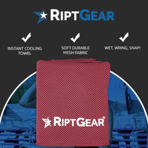 RiptGear Instant Cooling Towel - Great Workout Towel, Gym Towel and Sweat Towel - Ideal Cooling Towels for Fitness and Exercise, Gym, Yoga, Sports, Pilates, Travel, Running and Hiking (Pink)