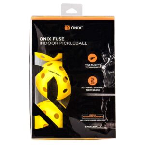 onix fuse indoor pickleballs (yellow, 6-pack)