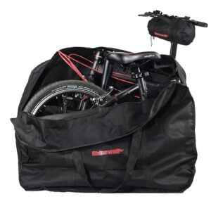 camgo 20 inch folding bike bag - waterproof bicycle travel case outdoors bike transport bag for cars train air travel (black, 20 inch)